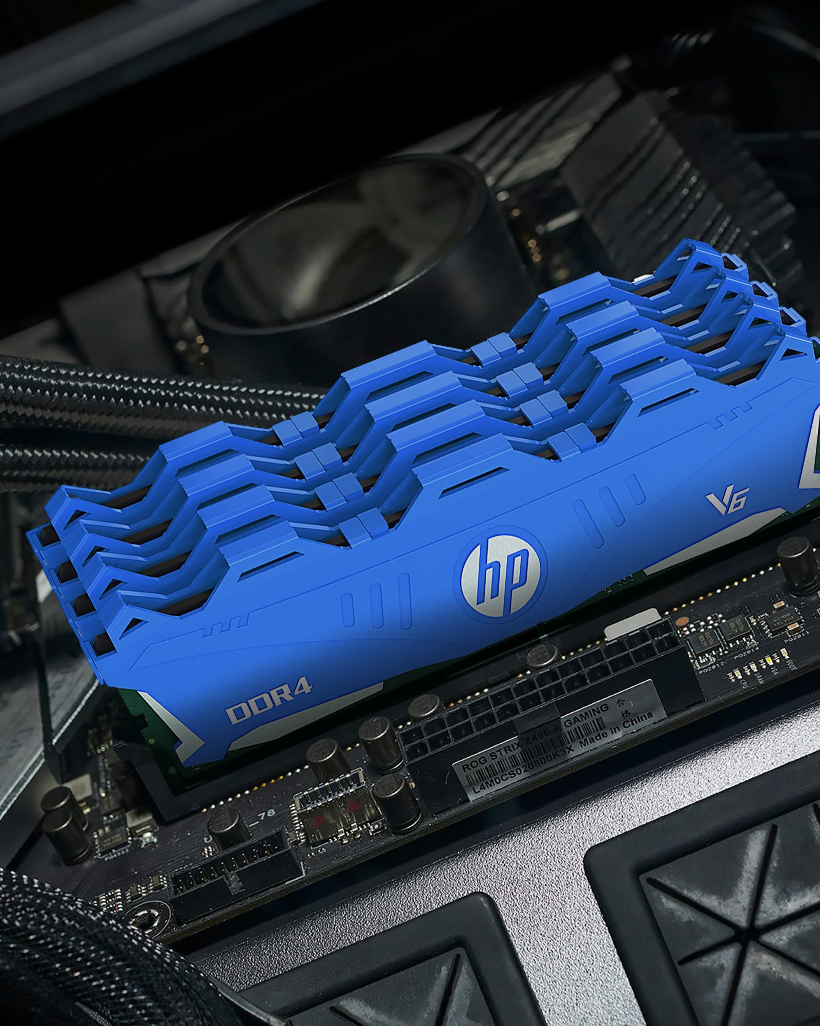 HP V6 RAM 16GB Kit (8GBx2) DDR4 3200MHz CL16 1.35V Desktop Computer Gaming Memory, Black - 7TE41AA#ABC