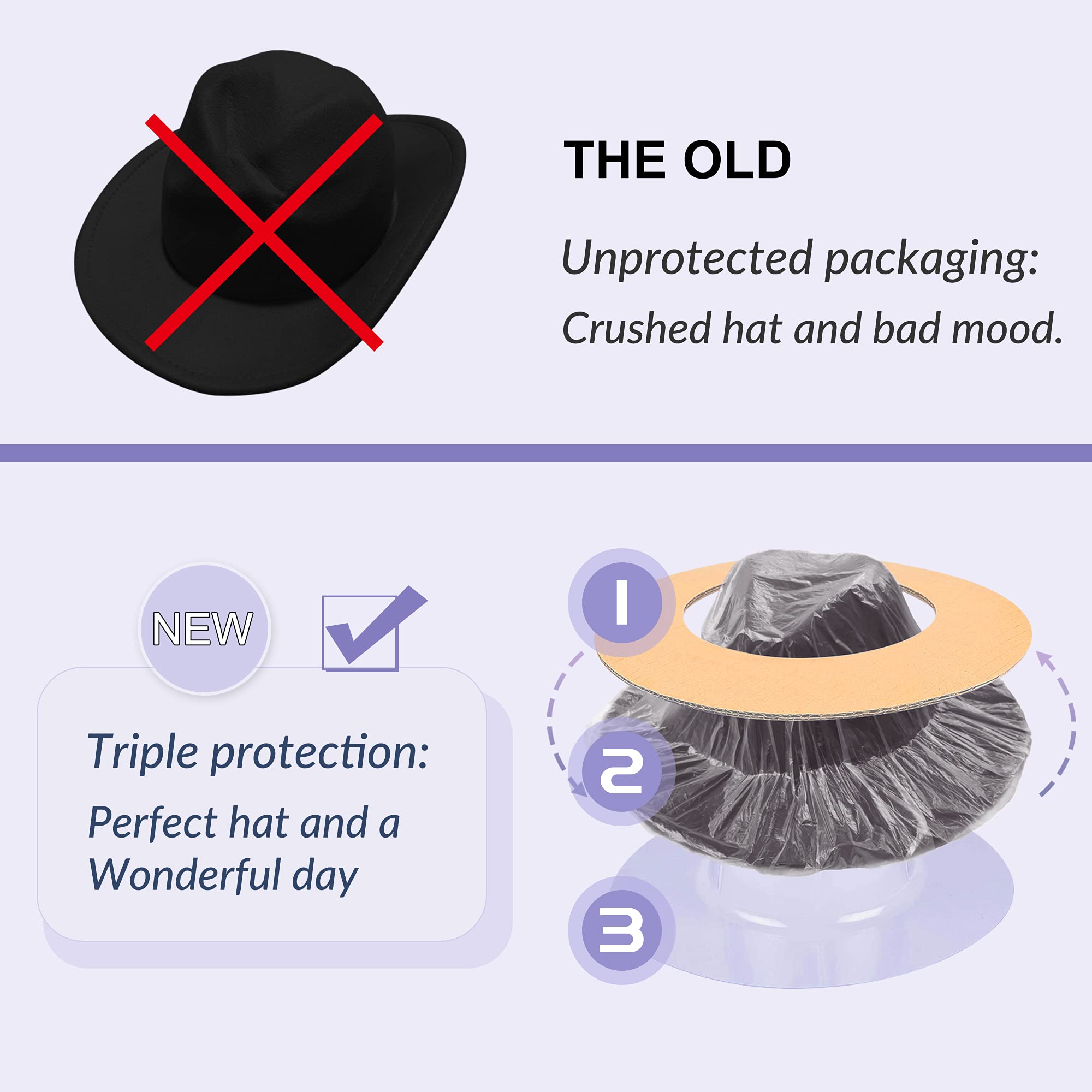 KUJUHA Women Men Wide Brim Fedora Hat