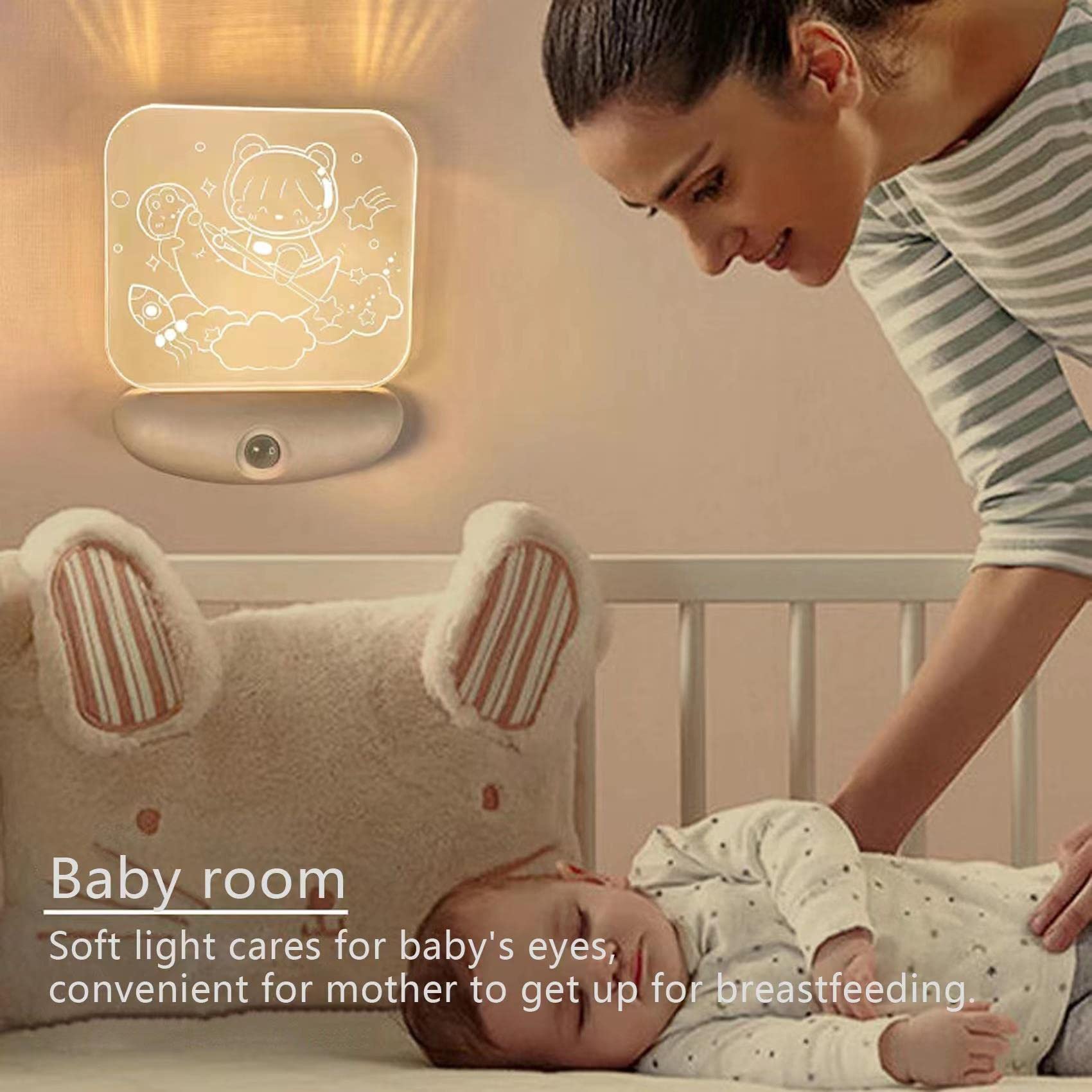 Motion Sensor LED Light, 3D Illusion Night Lamp ,Baby Light for Room Decor,USB Charge Decoration Lamp for Christmas Birthday Gifts Bedroom Bedside