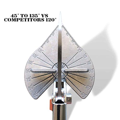 Multi Angle Miter Cutter | + Spare Blade | Hand Scissors Multipurpose Tool | 45-135 Degree Cutting | Stainless Steel, Rubber Handle & Safety Lock | Miter Shears, Trim, Chamfer & Quarter Round Cutters