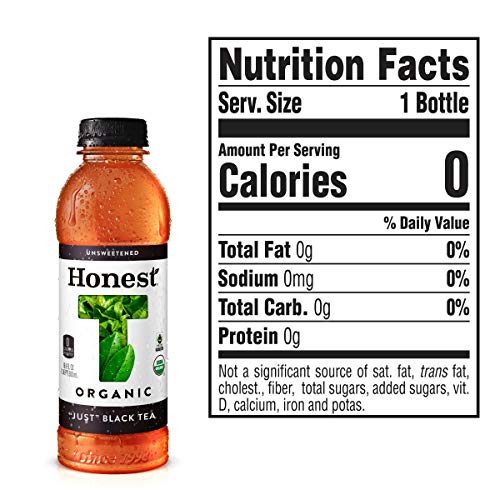Honest tea Organic Fair Trade Just Black Tea, 16.9 Fl Oz (Pack of 12)