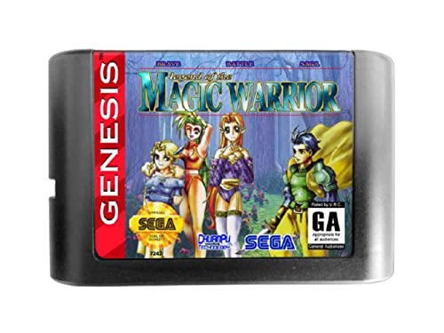 MD Game Brave Battle Sega Legend Of The Magic Warrior USA Version English Language (Black)