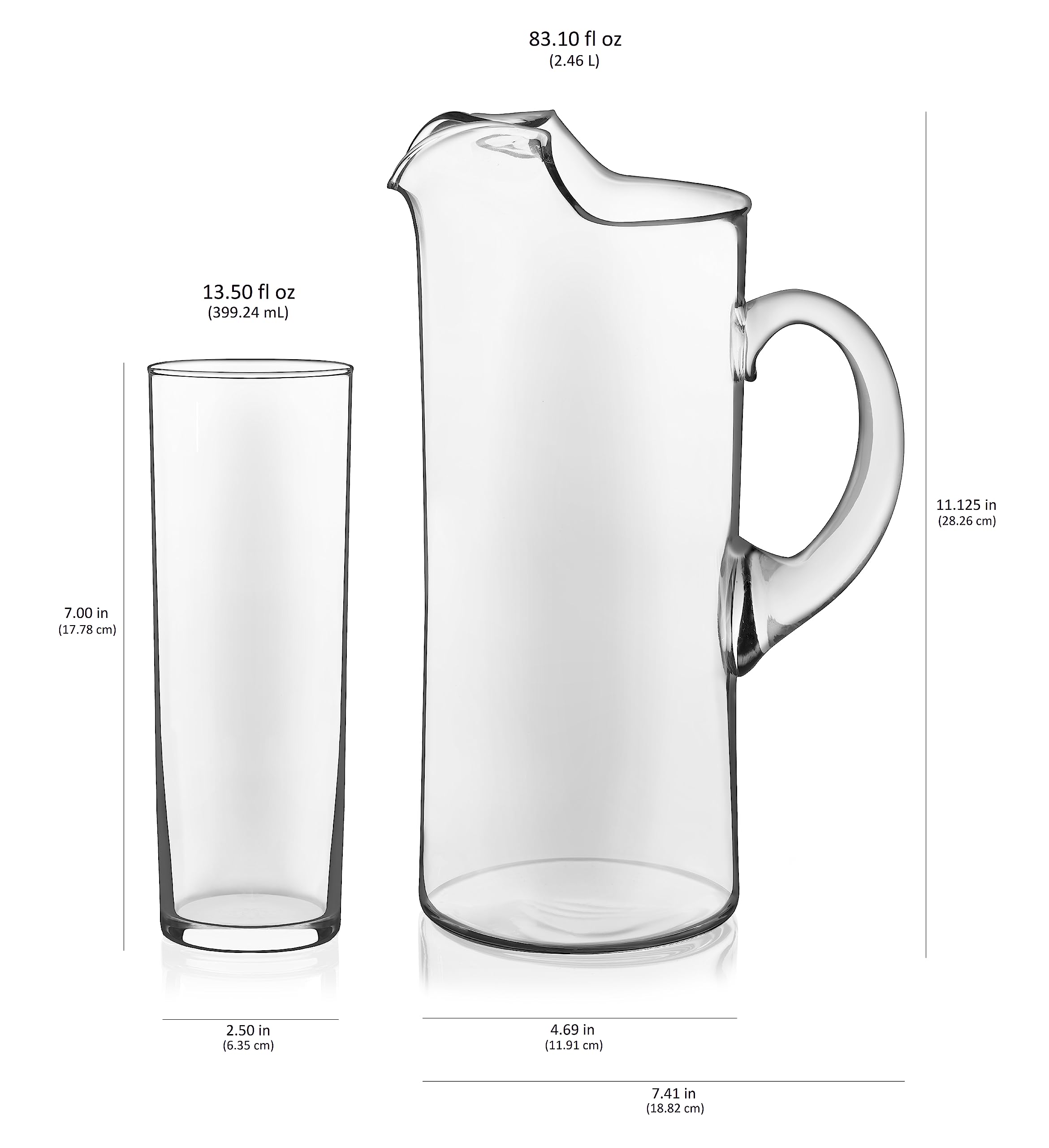 Libbey Modern Bar Boozy Brunch Entertaining Set with 6 Highball Glasses and Pitcher