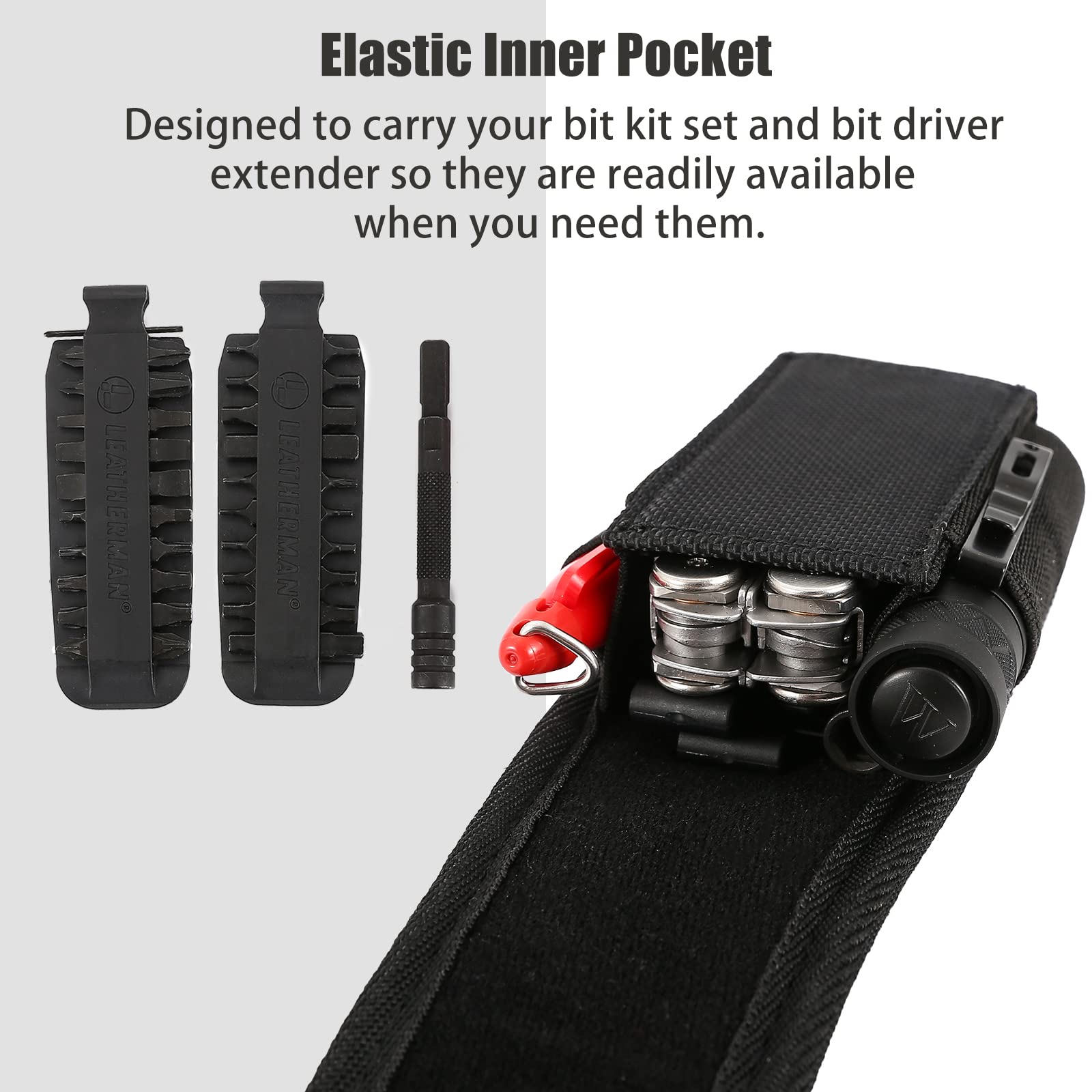 Multitool Sheath, EDC Pouch, EDC Belt Organizer for Pen/Flashlight/Folding Knife, Knife Sheath Compatible with Wave Surge Raptor, Tactical Pocket Knife Holder, Belt Pouches for Men