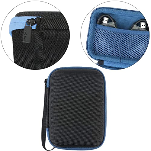 Hard Travel Case Replacement for Samsung T3 T5 Portable 250GB 500GB 1TB 2TB SSD USB 3.0 External Solid State Drives by co2CREA (Black Case + Inside Blue)