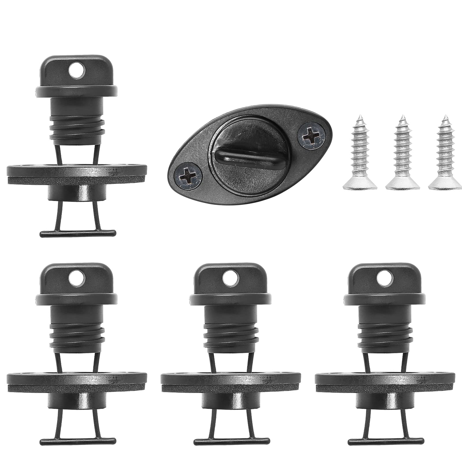 Jiozermi 5 Pcs Nylon Kayak Drain Plug Kit, Boat Drain Plug Kit, Canoe Drain Plug, Scupper Plugs for 0.92 inch Hole