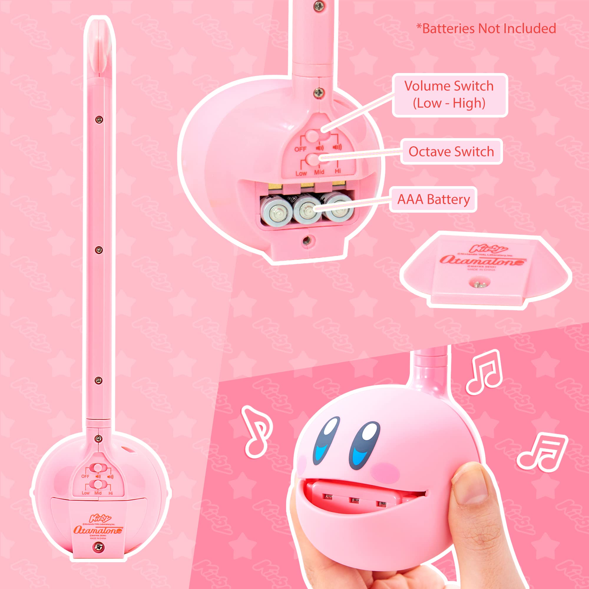 Otamatone Electronic Musical Instrument Portable Synthesizer Kirby Regular + Melody 2 Piece Bundle