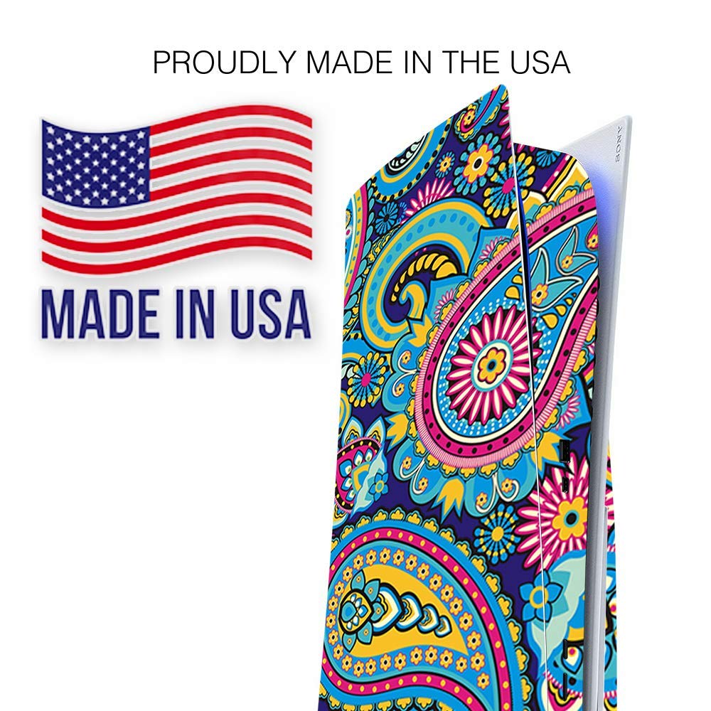 ITS A Skin Skins Compatible with Sony Playstation 5 Console Disc Edition - Protective Decal Overlay Stickers wrap Cover - Colorful Paisley Mix