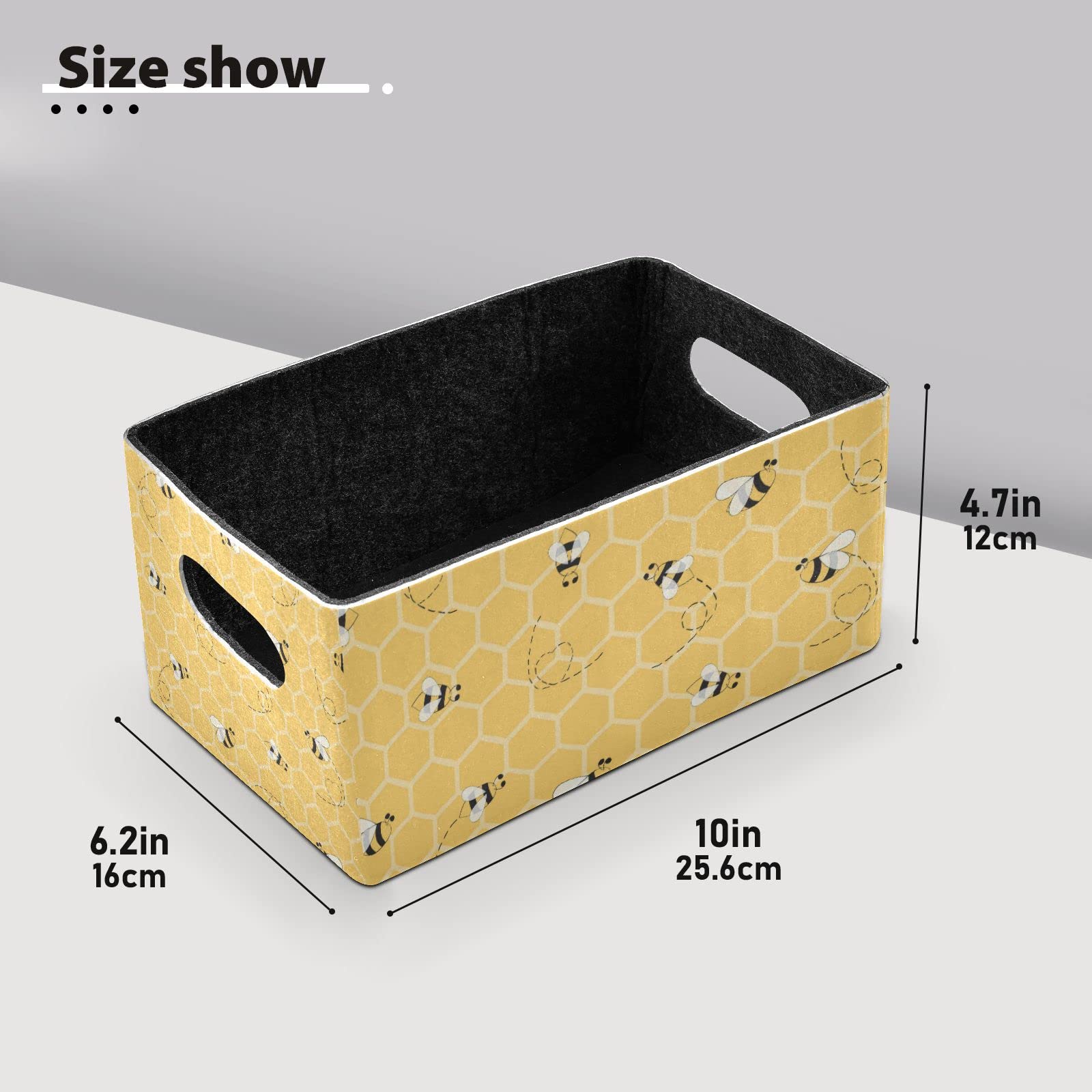 Kcldeci Bees on The Honey Honeycombs Storage Bins Baskets for Organizing, Sturdy Storage Basket Foldable Storage Baskets for Shelves Closet Nursery Toy
