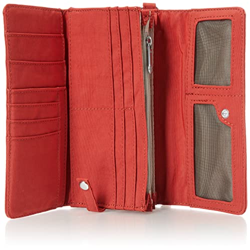 Kipling Womens Women's Rubi Wallet, Compact, Snap Closure, Removable Strap, Nylon Wallet, Red Rust T, 7.5 L x 3.75 H 1.5 D US