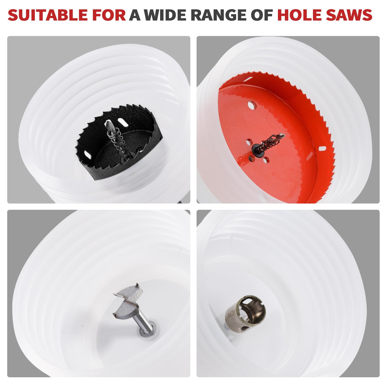 Hole Saw Dust Bowl, Drill Dust Collector, for Installing Recessed Lights and Works with Hole Saws Less Than 6 Inches in Diameter (Hole Saw Not Included)