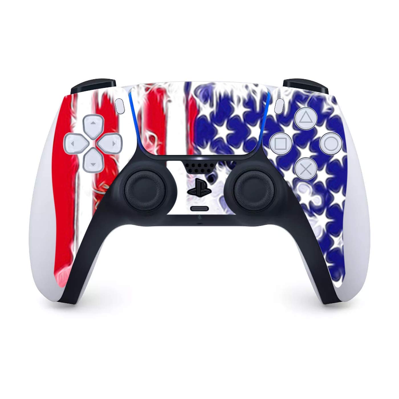 ITS A Skin Skins Compatible with Sony Playstation 5 Console Disc Edition - Protective Decal Overlay Stickers wrap Cover - U.S.A. Flag Skull Drip