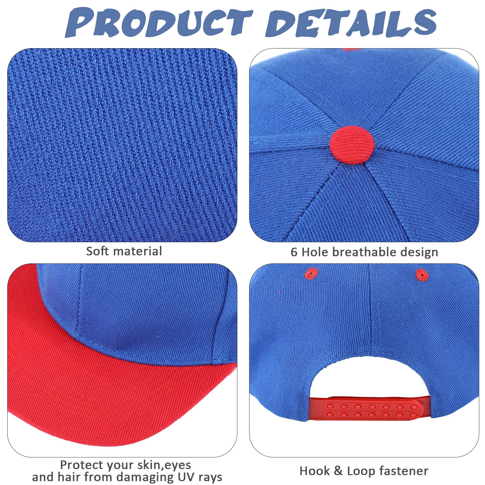 Jiuguva 12 Pack Snapback Hat Cap Solid Color Adjustable Snapback Hat Hip Hop Style Baseball Cap Flat Brim Blank Snapback Hats for Men Women