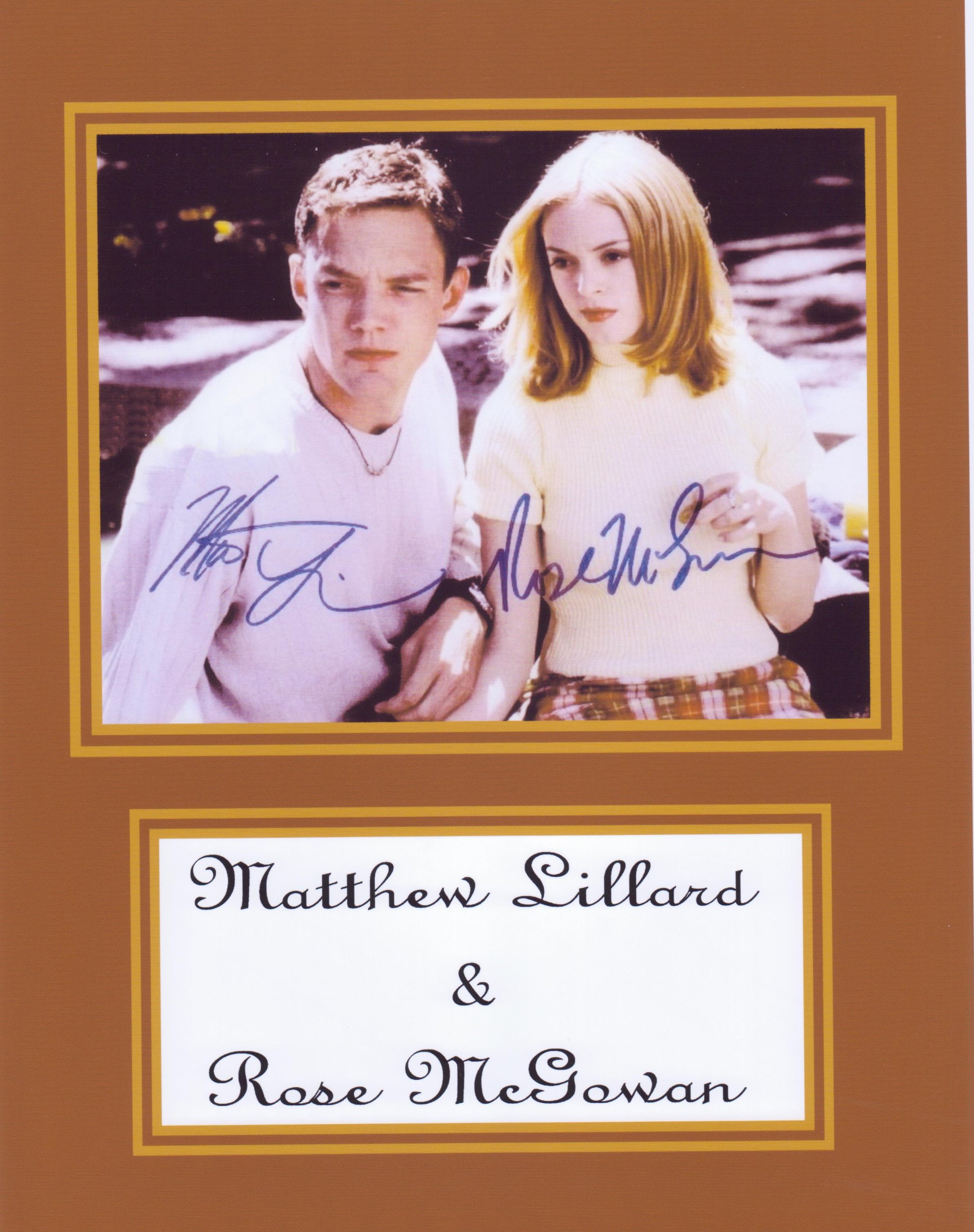 Kirkland Rose McGowan and Matthew Lillard 8 X 10 Photo Autograph on Glossy Photo Paper