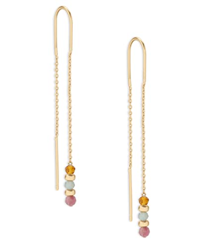 Lucky Brand Beaded Threader Earring,Gold,One Size