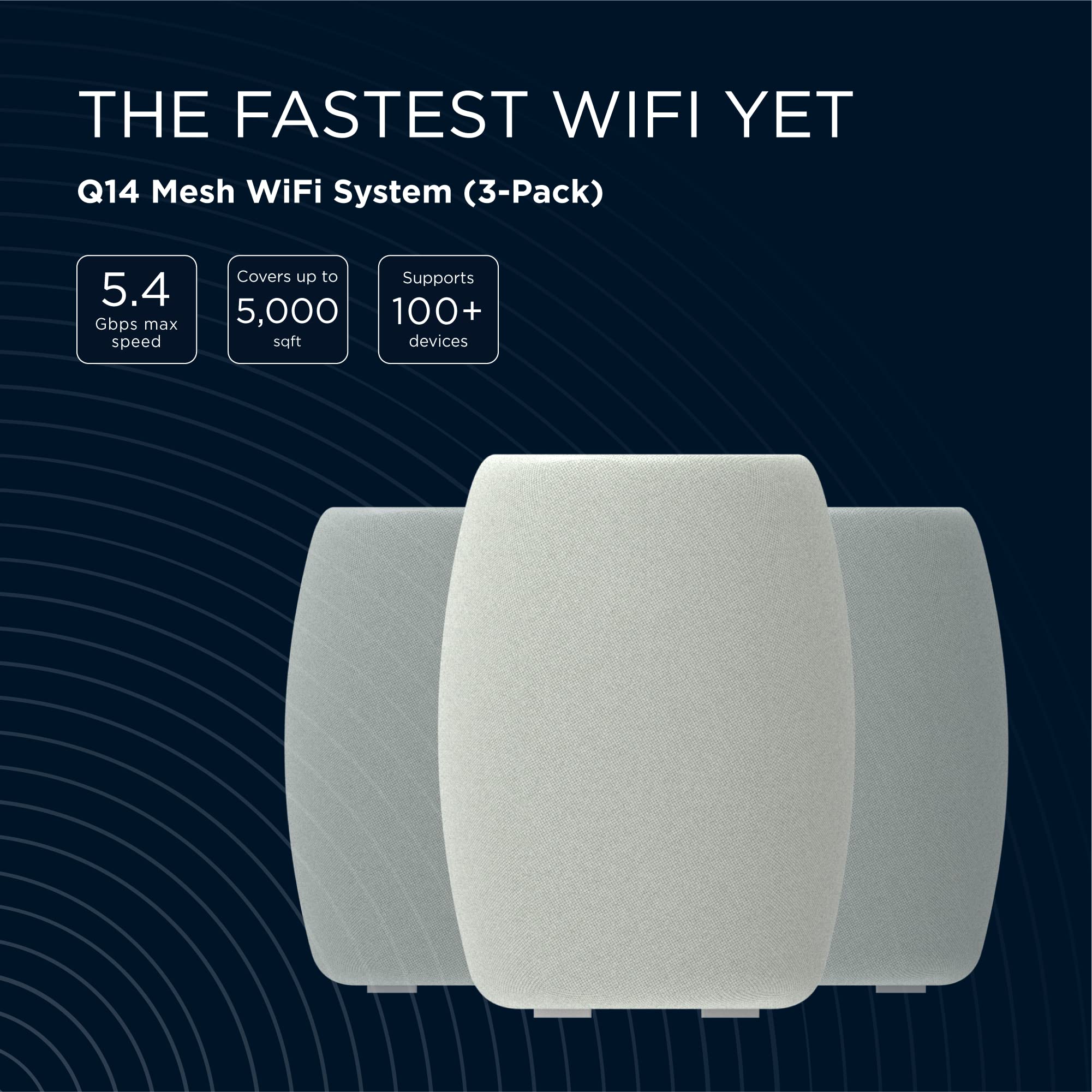 Motorola Q14 Mesh WiFi 6E Router β 3 Pack | Tri-Band | Wide Expandable Coverage | Easy Setup, Fast Steady Connections, Online Security and Expert Support with The Intelligent App