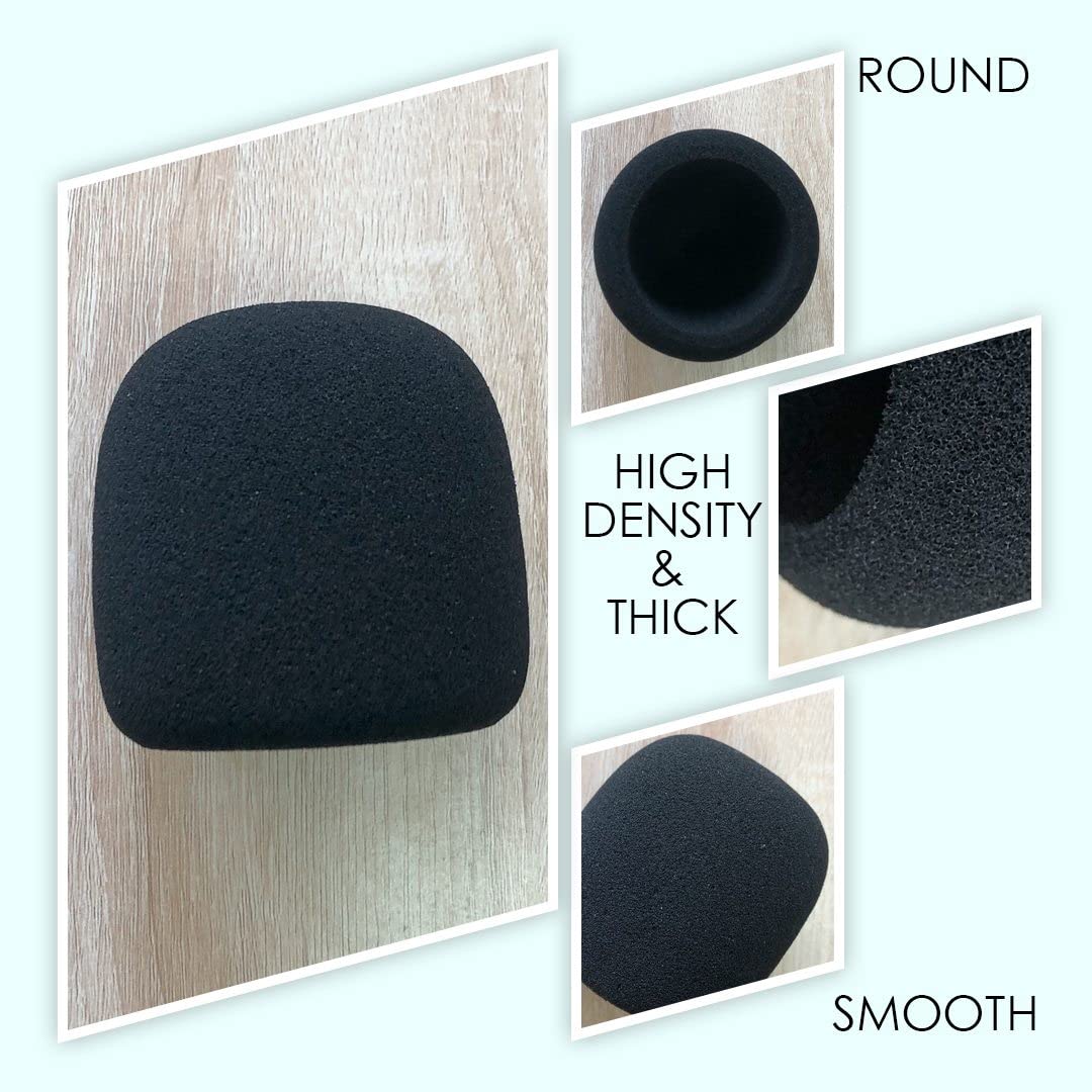 Microphone Covers Foam for Blue Yeti Pop Filter Mic Windscreen Replacement, with High Density Sponage to Kill Noise for Karaoke Sing and Podcast, 2 Black Pack