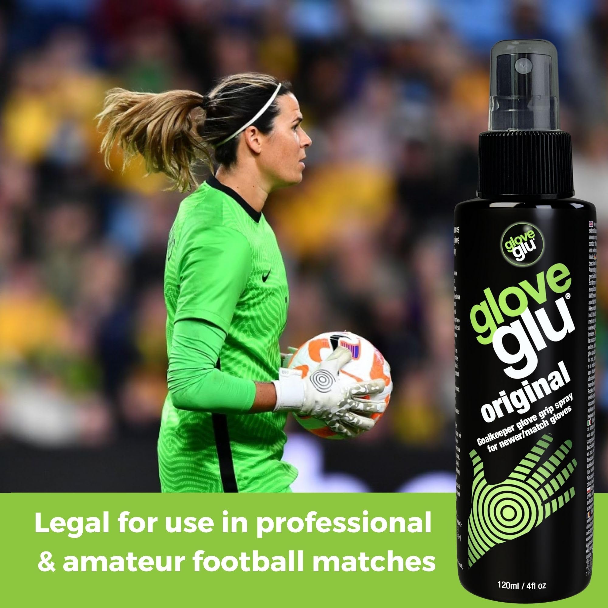 gloveglu 120ml Original Goalkeeper Glove Grip Spray for new/match goalkeeper gloves