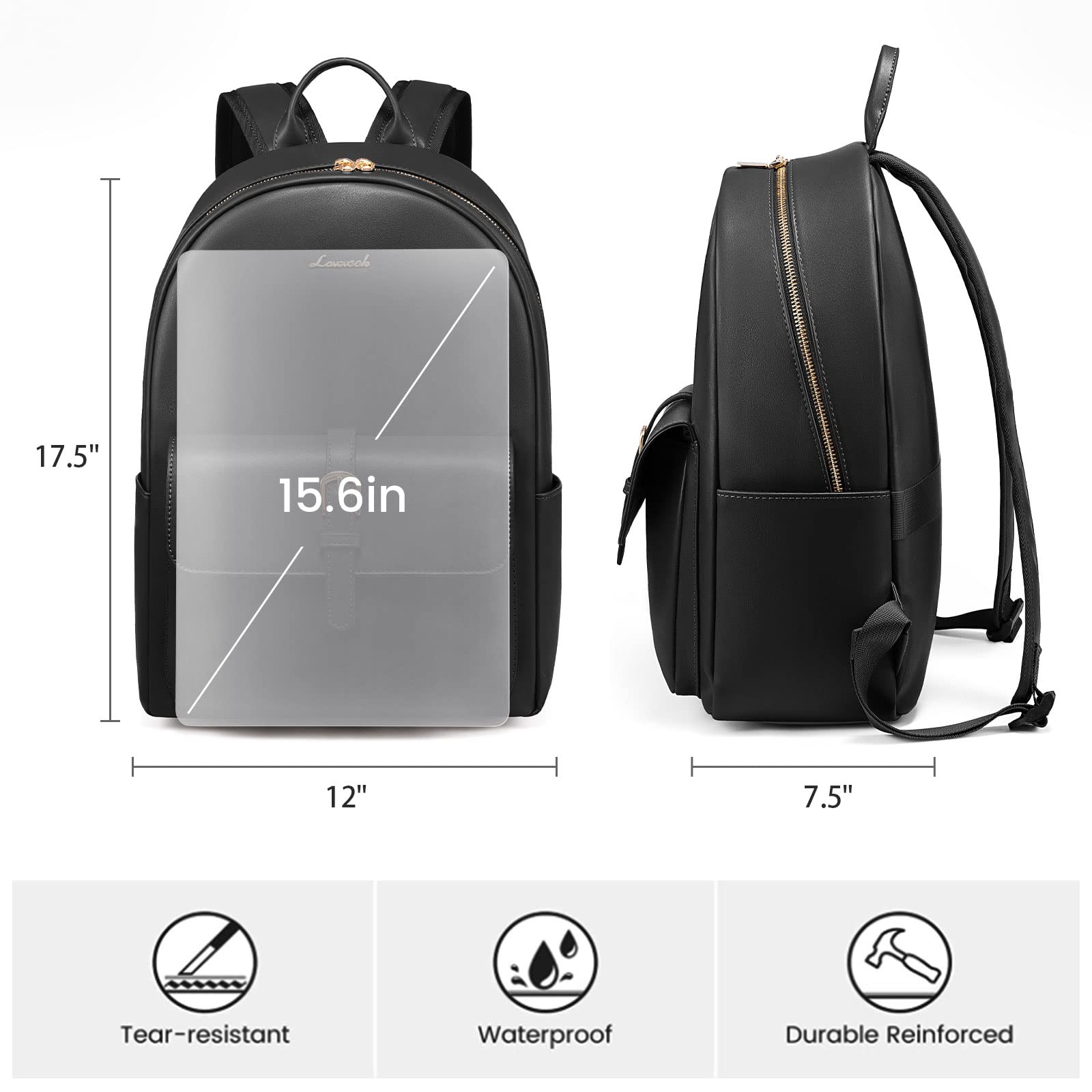LOVEVOOK Leather Backpack Purse for Women, Casual Backpack, Cute PU Satchel Backpack, Water Resistant Travel Backpack, Fashion Purse