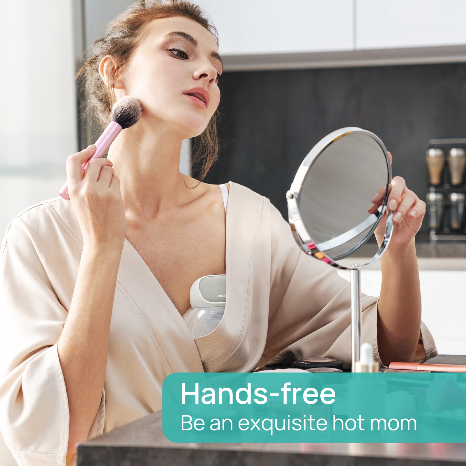 Paruu P3 Wearable Breast Pump Hands-Free, All-in-one Milk Storage, Breast Pump Portable, 4 Modes & 10 Levels, Electric & Smart Display, Memory Function, 17/21/25mm Flange (2 Packs) (X1)