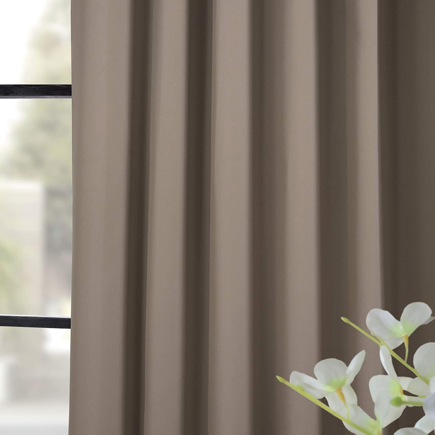 HPD Half Price Drapes Room Darkening Curtains 84 Inches Long for Bedroom (1 Panel), BOCH-2018111-84, 50 X 84, Formal Taupe