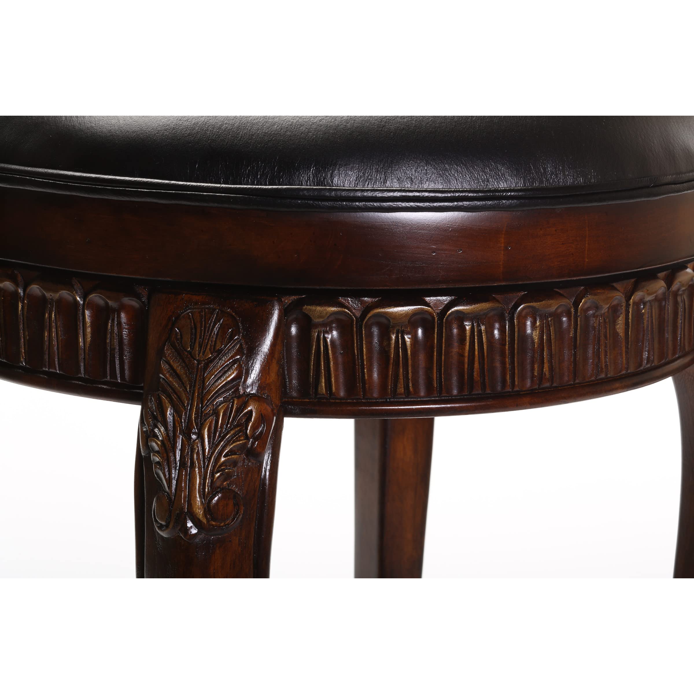 Hillsdale Furniture Fleur de Lis Swivel Bar Stool, Distressed Cherry with Gold Highlights