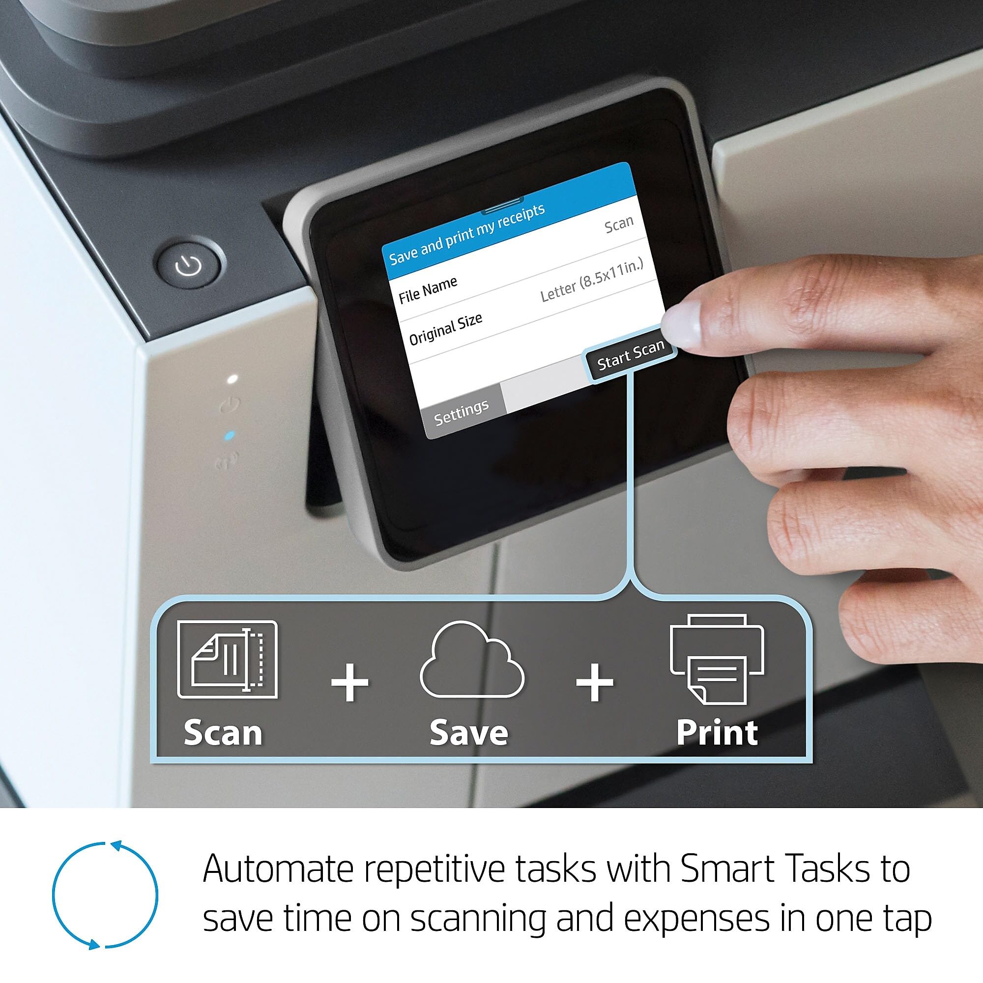 HP OfficeJet Pro 9025 All-in-One Wireless Color Printer, Single-pass (Automatic) Document Feeder & Two Paper Trays, Smart Home Office Productivity, Instant Ink, Works with Alexa (1MR66A)