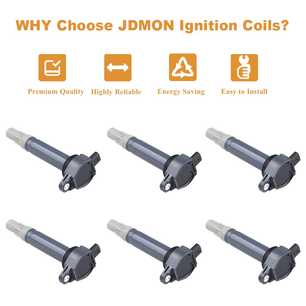 JDMON Ignition Coils Pack Compatible with Dodge Charger Nitro Journey Magnum Chrysler 300 Pacifica 2.7L 3.5L 4.0L V6 2006 2007 2008 2009 2010 Replace for 4606869AA,04606869AB UF502 Set of 6