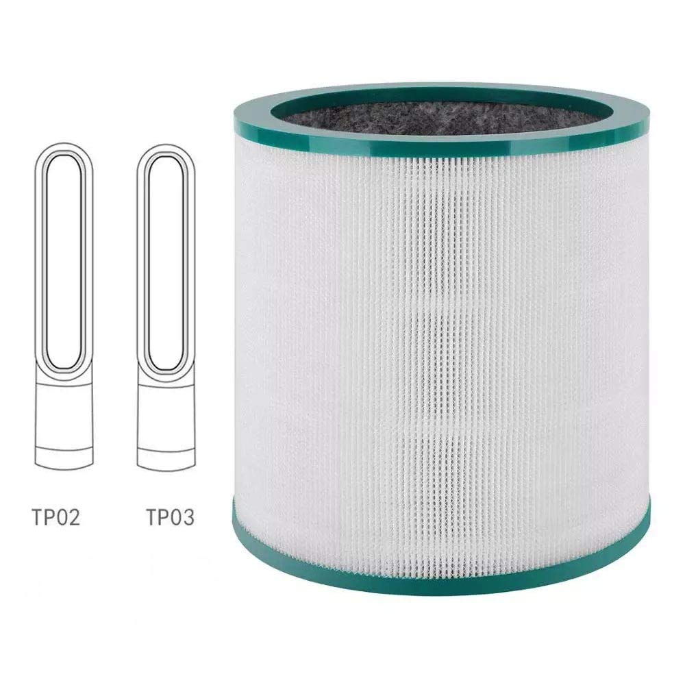 KTSIM HEPA Replacement Air Purifier Filter Compatible with Dyson Tower Purifier Pure Cool Link TP01, TP02, BP01, Replace Part No. 968126-03 (with Brush)