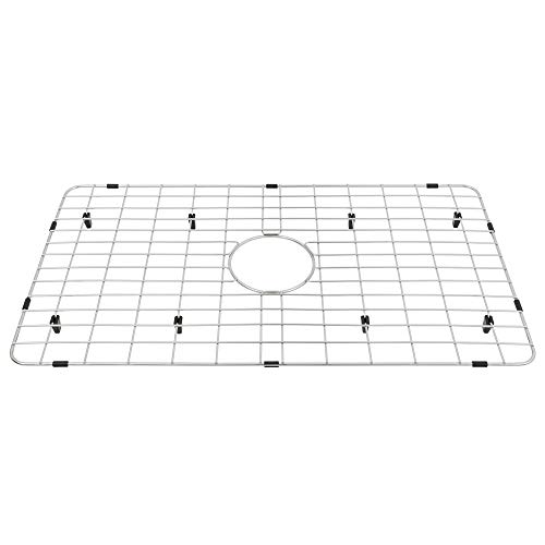 MONSINTA Kitchen Sink Grate and Sink Protectors for Kitchen Sink, Kitchen Sink Bottom Grid, 27 3/8" x 15 3/8" Sink Grid, Sink Protector with Center Hole for Single Sink Bowl