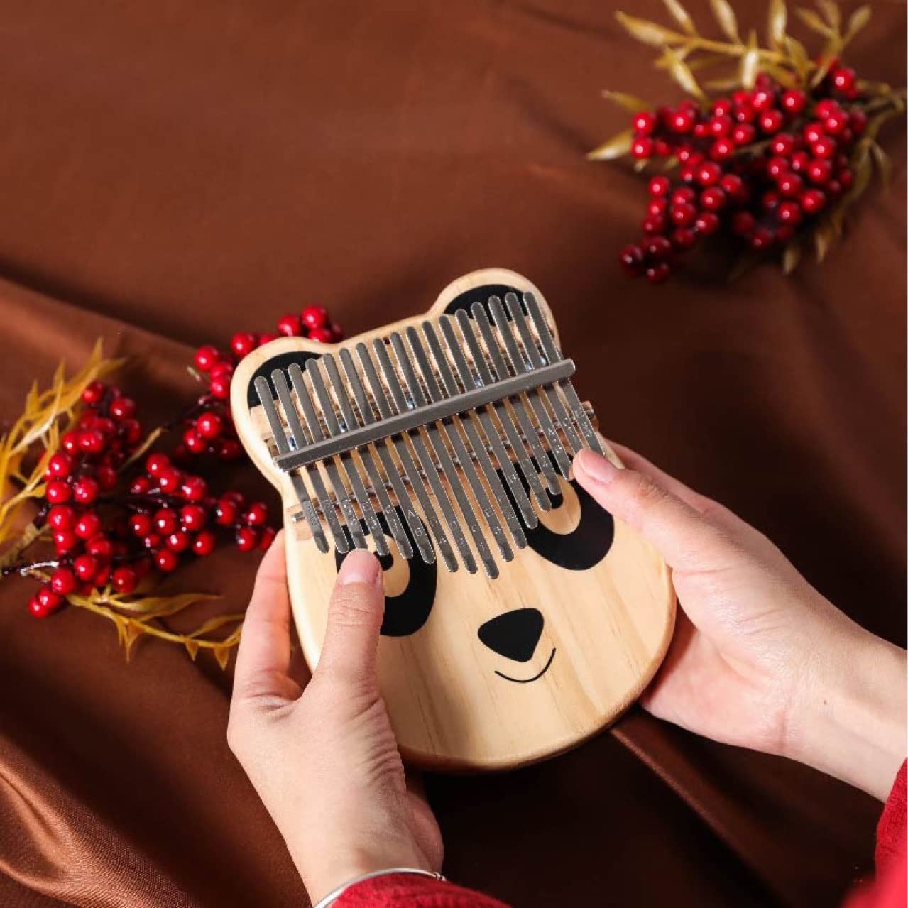 KXDFDC Mini Kalimba 17 Keys Thumb Piano with Tune Hammer Wood Hand Finger Piano Mbira Gifts for Beginners (Color : E, Size : 17 Keys)