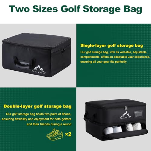 HIMAL HIMAL Golf Trunk Organizer -Collapsible & Foldable Golf Travel Storage,Waterproof Car Golf Bag with Independent Ventilation Compartment for 1 Pair Shoes
