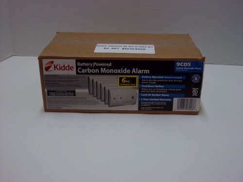 Kidde Carbon Monoxide Detector, Battery Powered CO Alarm with LEDs, Test-Reset Button, Low Battery Indicator, Portable, 6 Pack