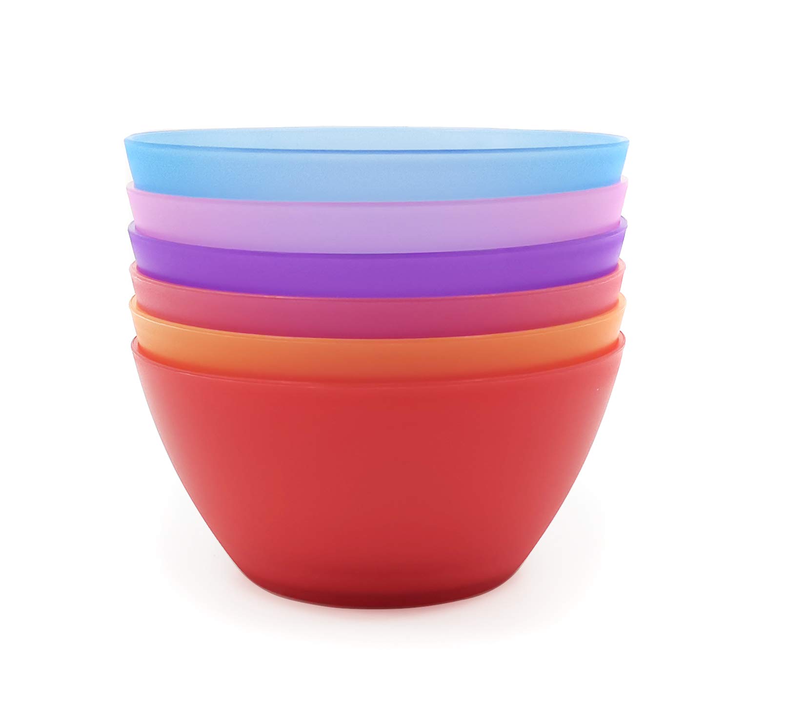 KX-WARE 28-ounce Plastic Bowls, Unbreakable and Reusable Cereal Bowls Soup Bowls Salad Bowls, Set of 12 Multicolor