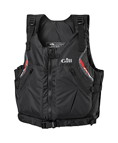 Gill USCG Approved Front Zip PFD Buoyancy Life Vest, Black, S/M
