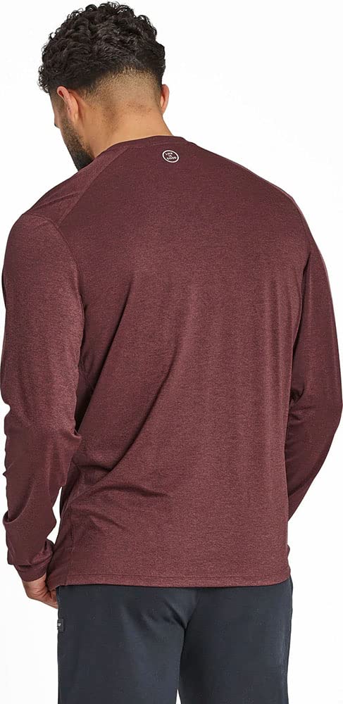 Life is Good Men's Long Sleeve Active Tee (Mountain Vista - Mahogany Brown, X-Large)