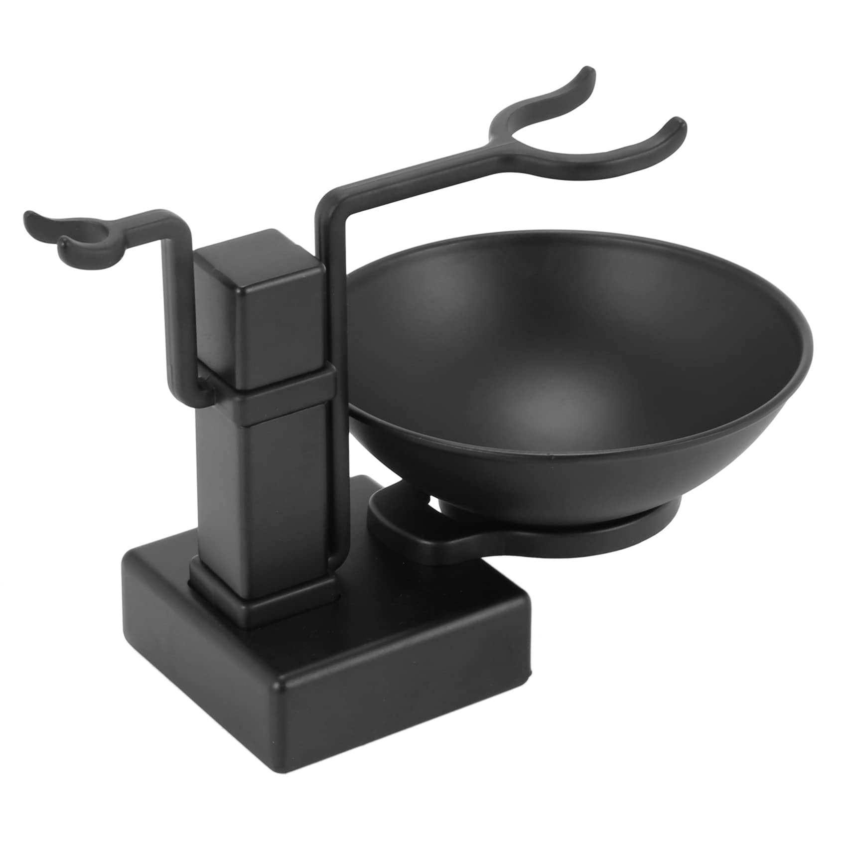 pizarra Bathroom Barber Men Metal Shaving Stand Set - Shave Brush Holder Shelf + Soap Mug Cup Bowl Black