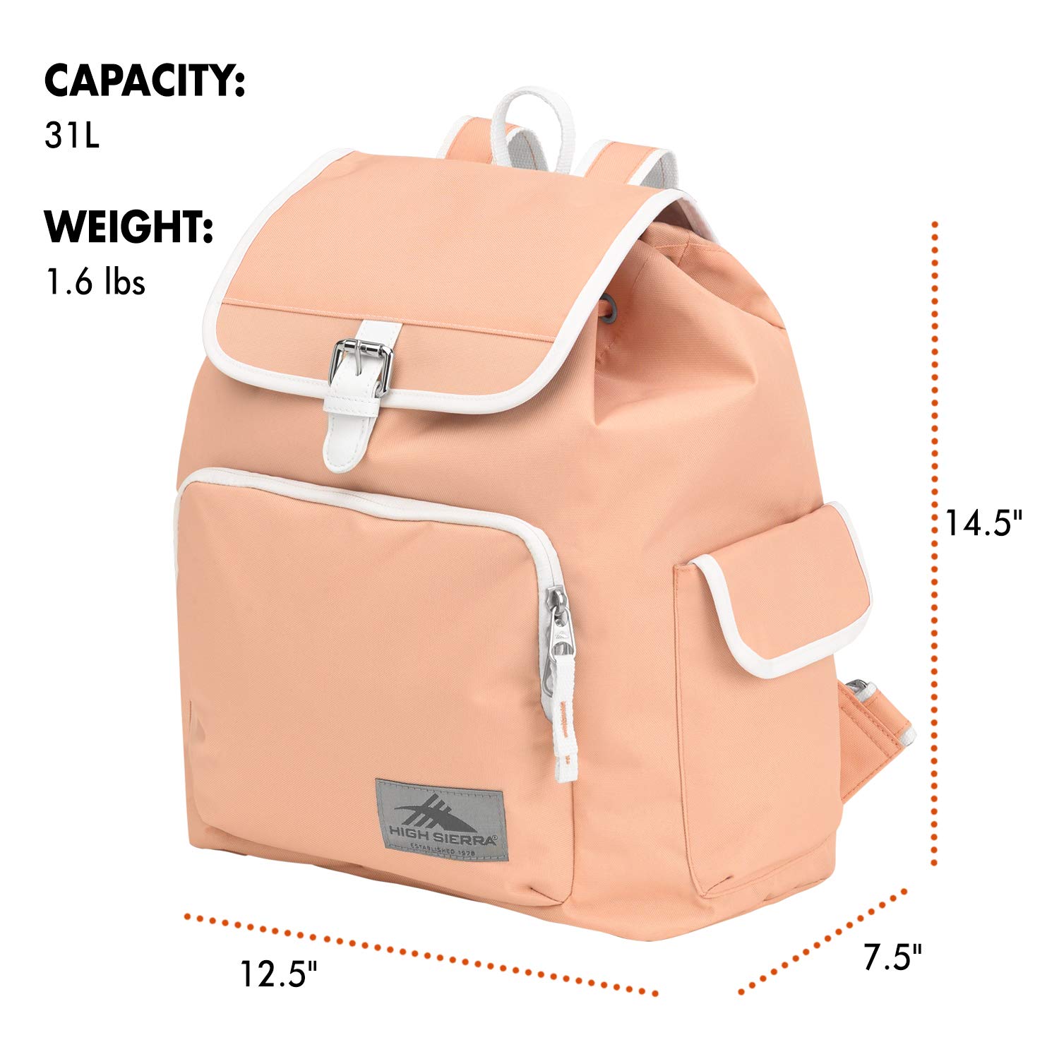 High Sierra Women's Elly Backpack, Iced Lilac/White, One Size