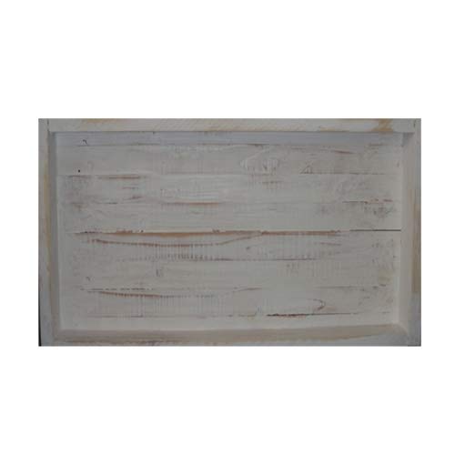 IGC Wood Display/Serving Tray - White Distressed - Handmade Decorative Distressed Vintage Wooden Rustic Ottoman Cottage Tray Serving Tray (24x16)
