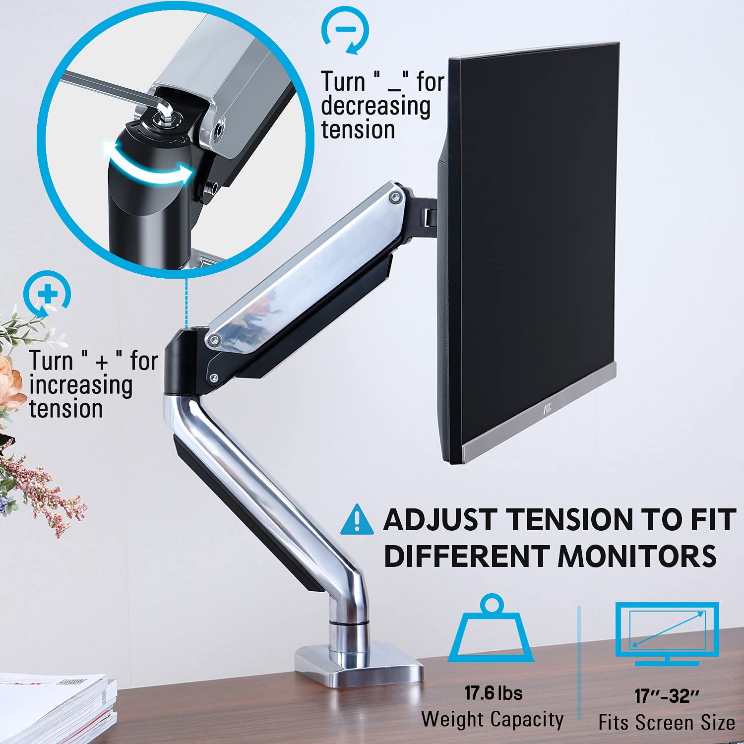 MOUNTUP Single Monitor Mount & Single Computer Monitor Stand Desk Mount Bundle