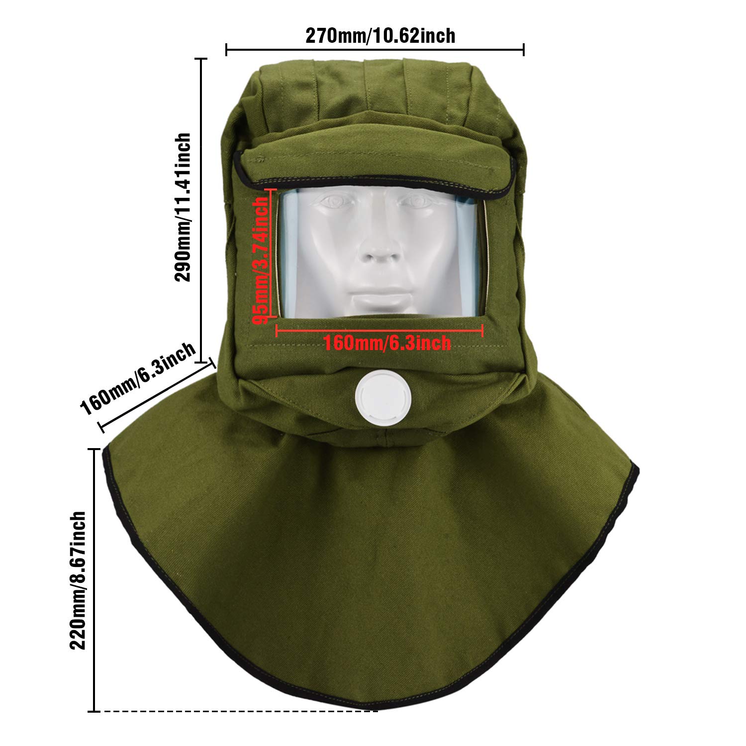 Holulo Sand Blasting Cap Shawl Cap Sandblaster Mask Anti-dust Hood Protective Gear Safety Mask