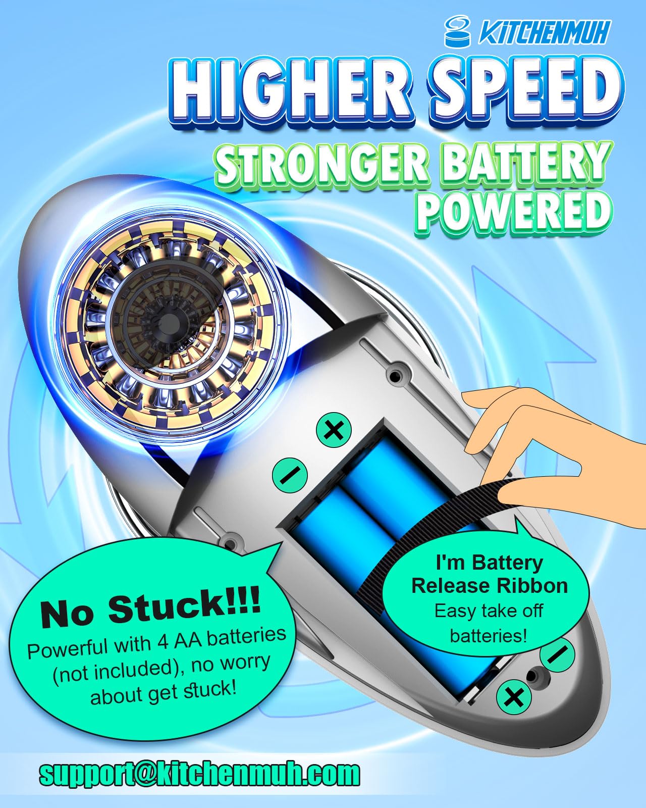 One Touch Electric Can Opener Fits Almost All Can Sizes for Seniors with Arthritis, Hand Held Battery Operated Can Opener with Smooth Edge, Food Safe Kitchen Gadgets Automatic Can Opener for Kitchen