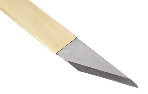TIKUSAN Japanese Brass Pocket Knife (Kiridashi) for Right Hand 1Set Carving Marking Knife