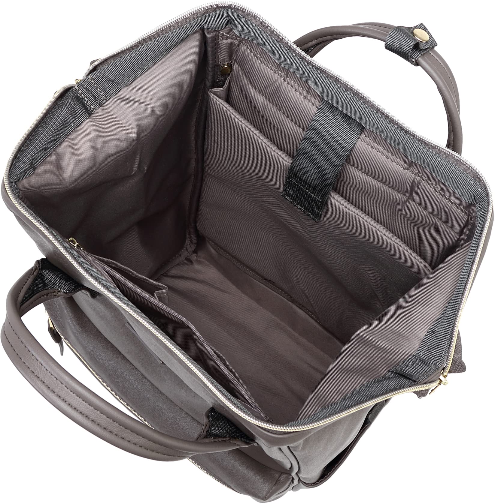Kah&Kee Leather Backpack Diaper Bag Laptop Travel Doctor Teacher Bag For Women Man (Grey II)