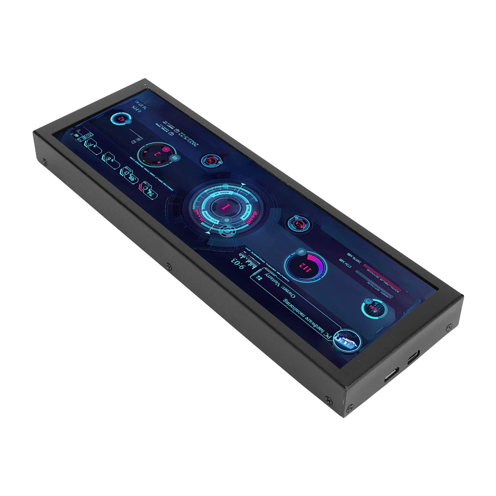 Rosvola PC CPU Data Monitor, Steplessly Dimmable 7.9 Inch IPS Customizable Computer CPU Monitor for Gaming