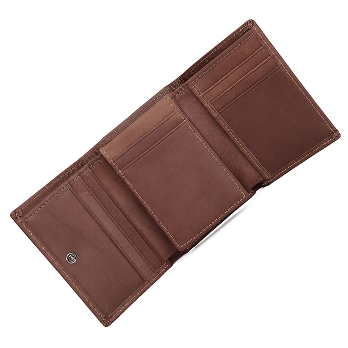 LUYILA Men's Wallet Fashion Short Men's Wallet Tri-fold Men's Wallet Buckle with 2 ID Window
