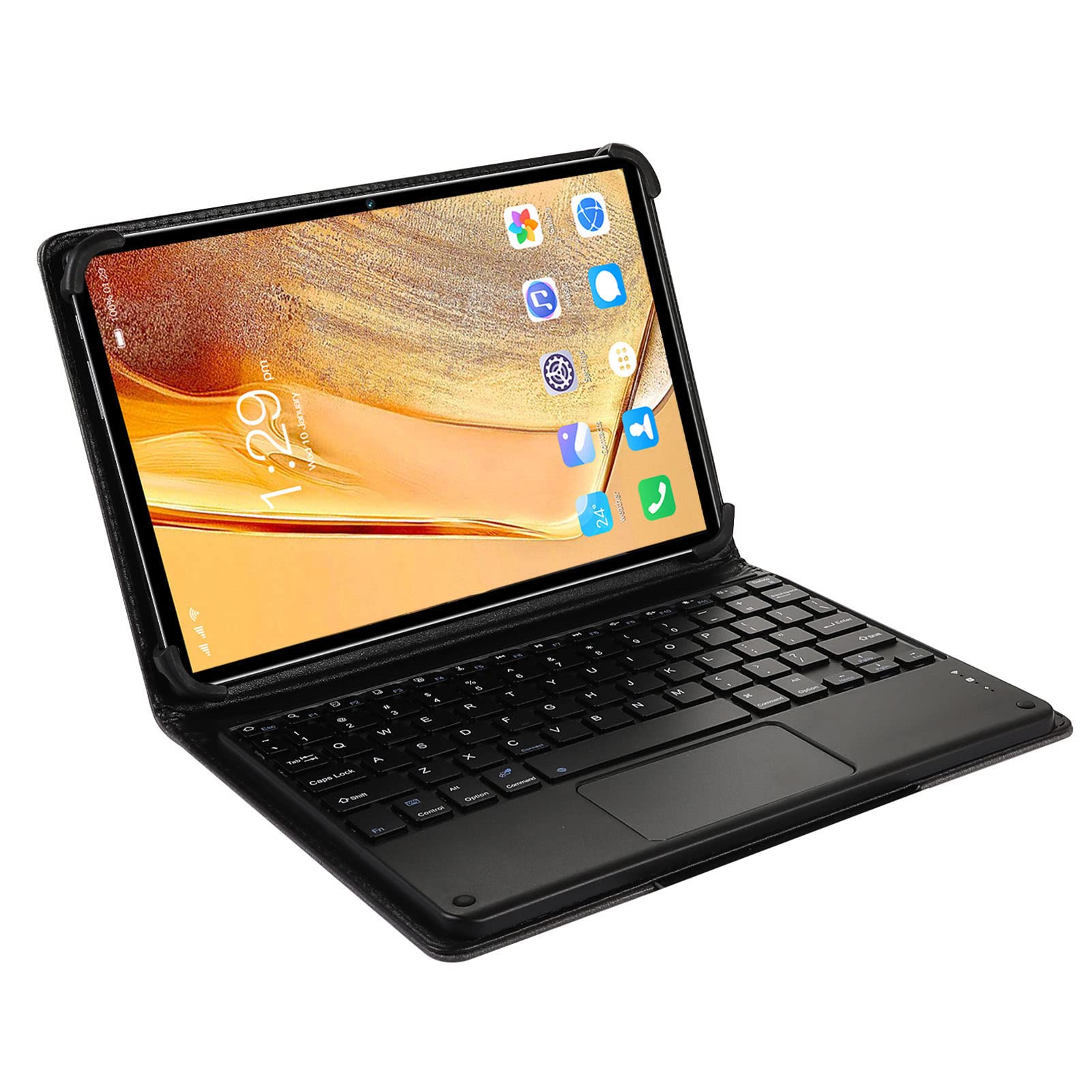 Jopwkuin 10. 1 Inch Tablet, 2 in 1 8 Core CPU Support 128GB Memory 100‑240V FHD Tablet Support USB C Fast Charging for Students (US Plug)