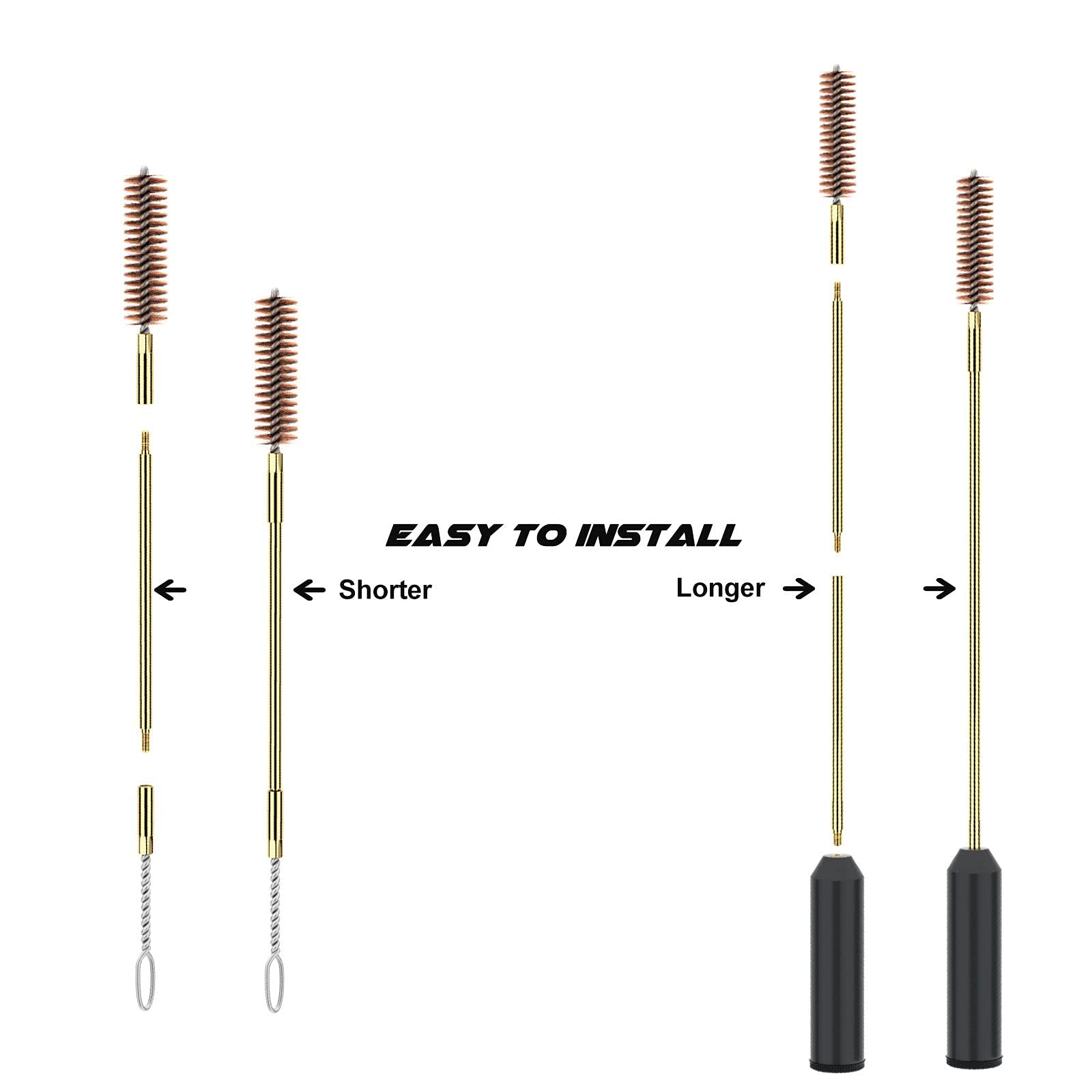 HOMVIDA Pistol Gun Cleaning Kit .38/.357/9mm Caliber with Brass Brush Rod Cotton Mop Slotted Loop - Portable Pocket Size Contains 7 Pieces Must-Have Tools