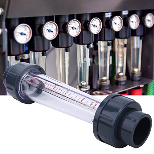 LZS-25(D)Liquid Flowing Meters 250-2500L/H Tube Type Water Rotameter Plastic Flat Mouth Flowmeter 32mm/1.26in Waterflow Controllers Hydraulic Valve Fittings
