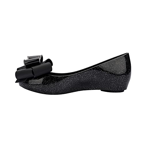 Melissa Womens Ultragirl Sash Bow Ballerina Shoes Black 10.5